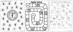Fall Math Packet for Preschoolers