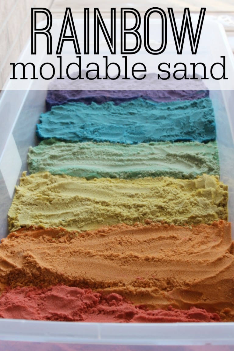 Rainbow Moldable Sand - Teaching Mama