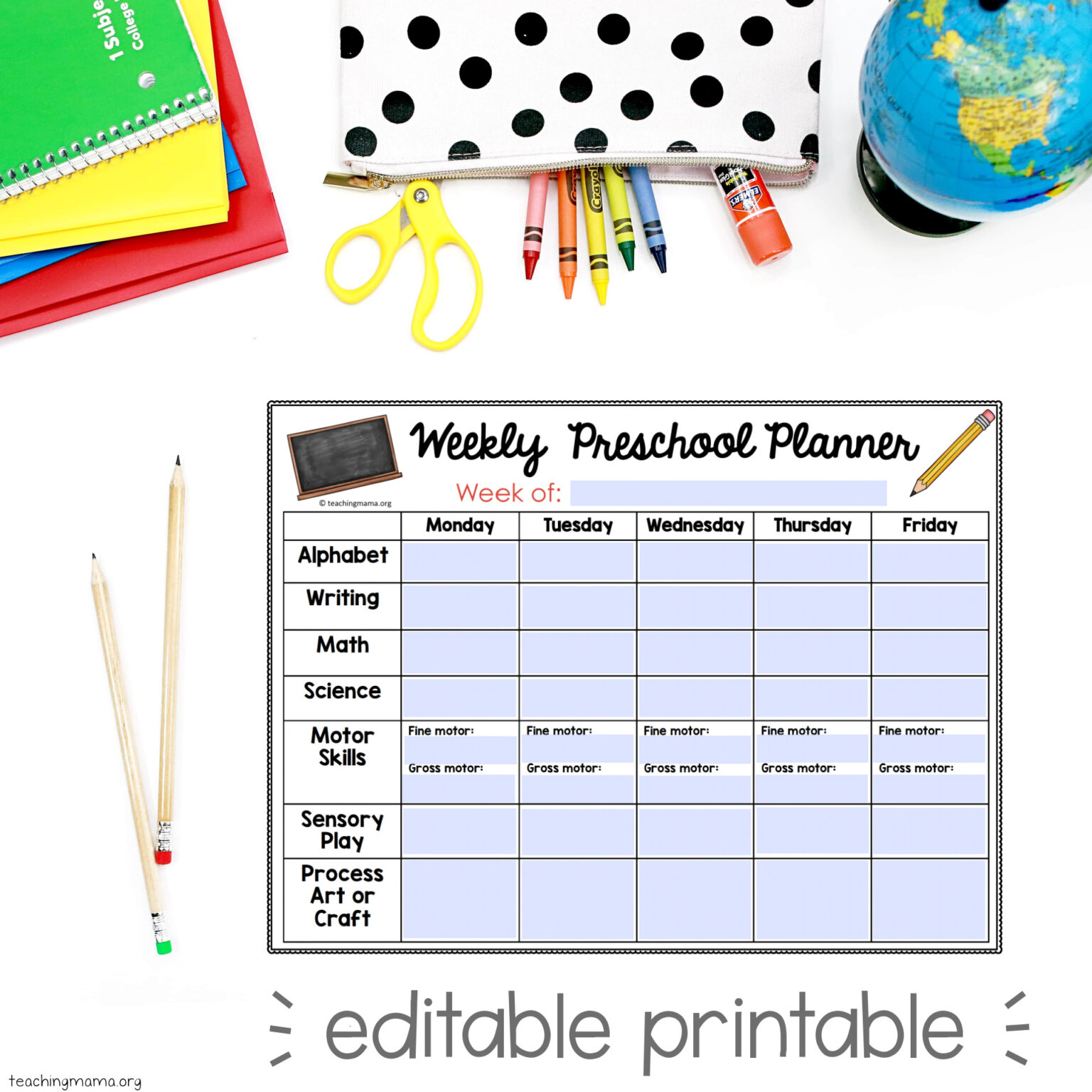 Weekly Preschool Planner