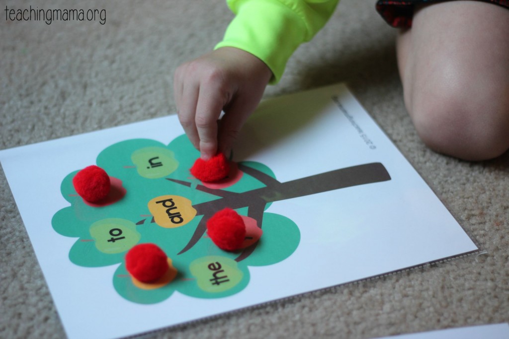 Apple Tree Game with Sight Words