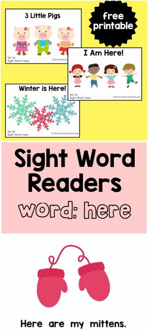 Sight Word Reader for the Word "Here" - Teaching Mama