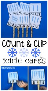 Count and Clip Icicle Cards