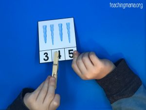 Count and Clip Icicle Cards