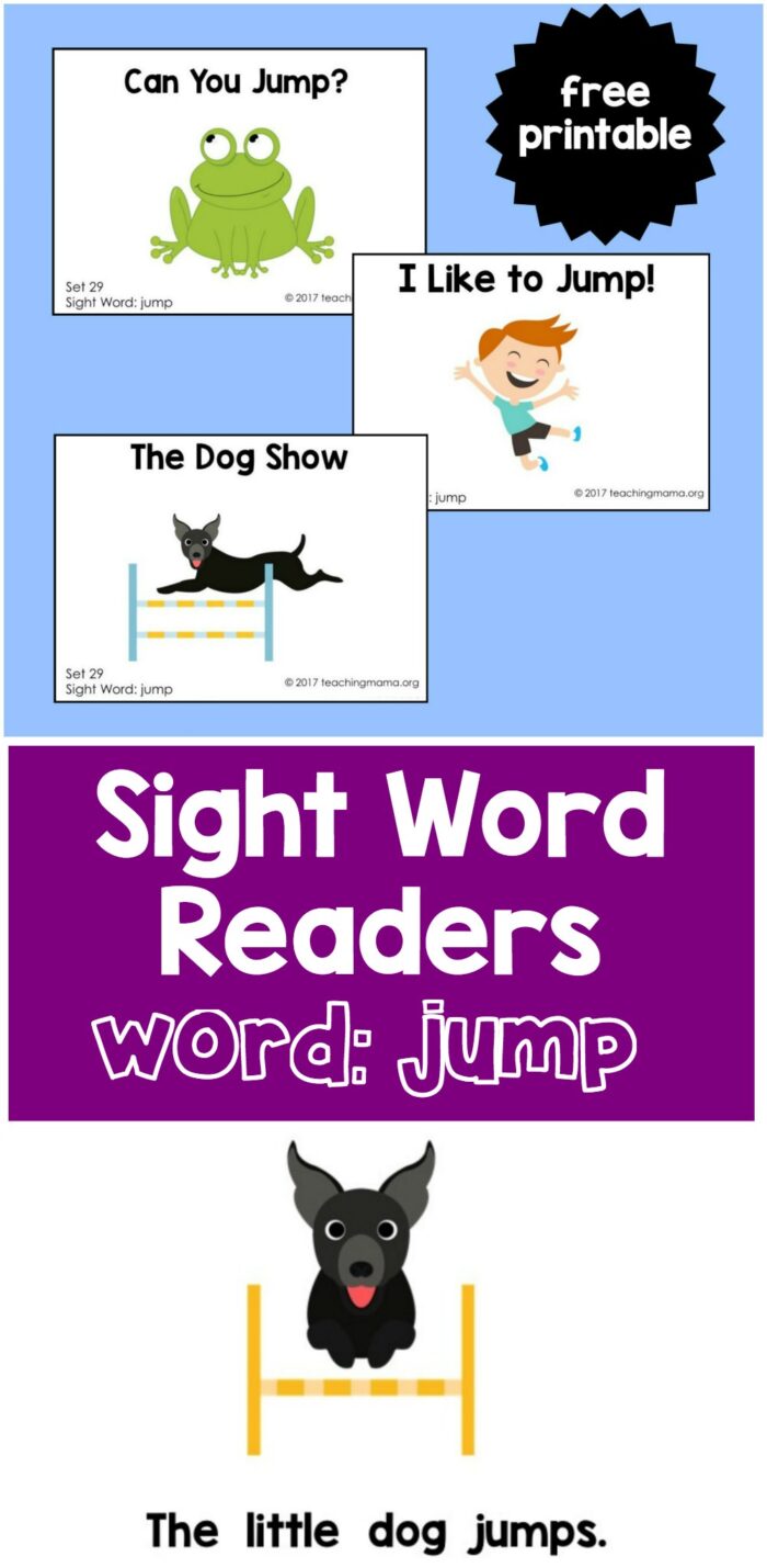 Sight Word Readers for the Word "Jump" - Teaching Mama