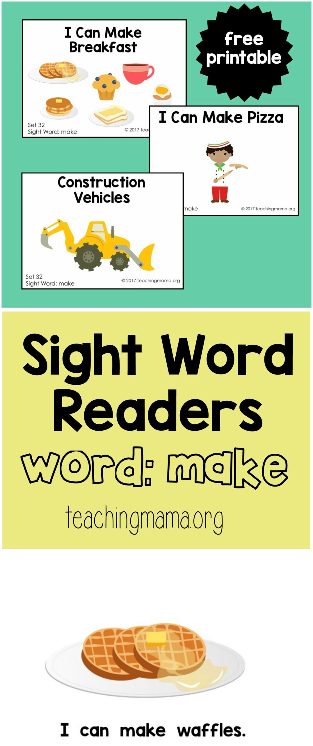 Sight Word Readers for the Word "Make" - Teaching Mama