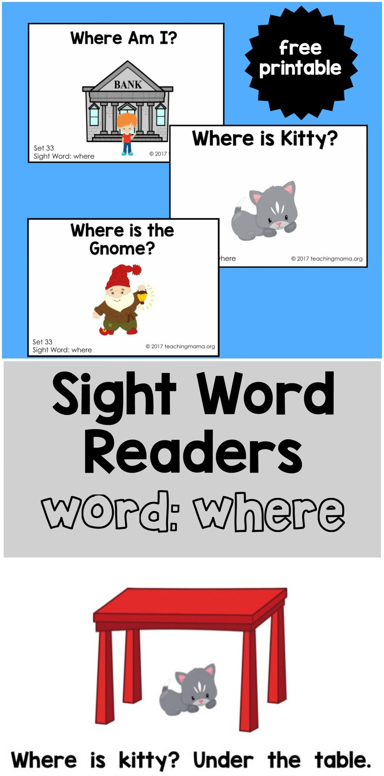 Sight Word Readers for the Word "Where" - Teaching Mama