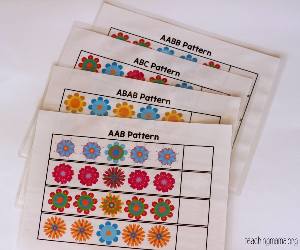 Flower Pattern Strips - Teaching Mama