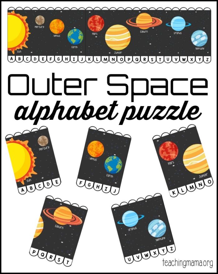 Outer Space Alphabet Puzzle