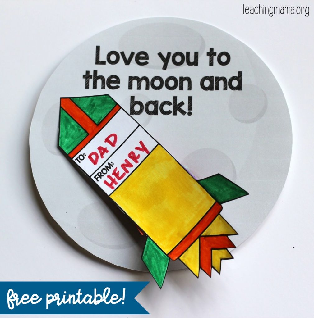 Love You to the Moon and Back Card for Kids to Make - Father's Day Gift