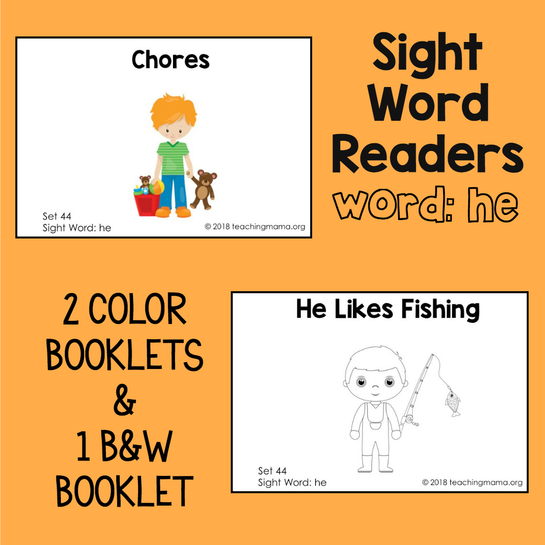 Sight Word Readers for the Word "He" - Teaching Mama