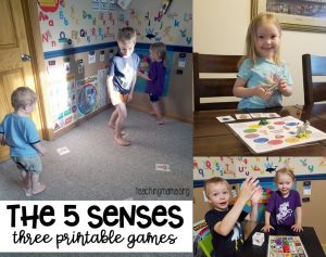 The 5 Senses - Printable Games