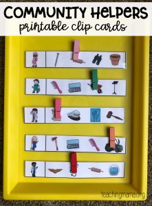 Community Helpers Clip Cards - Teaching Mama