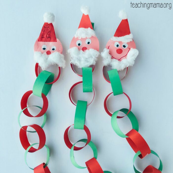 Santa Christmas Countdown Chain - Teaching Mama