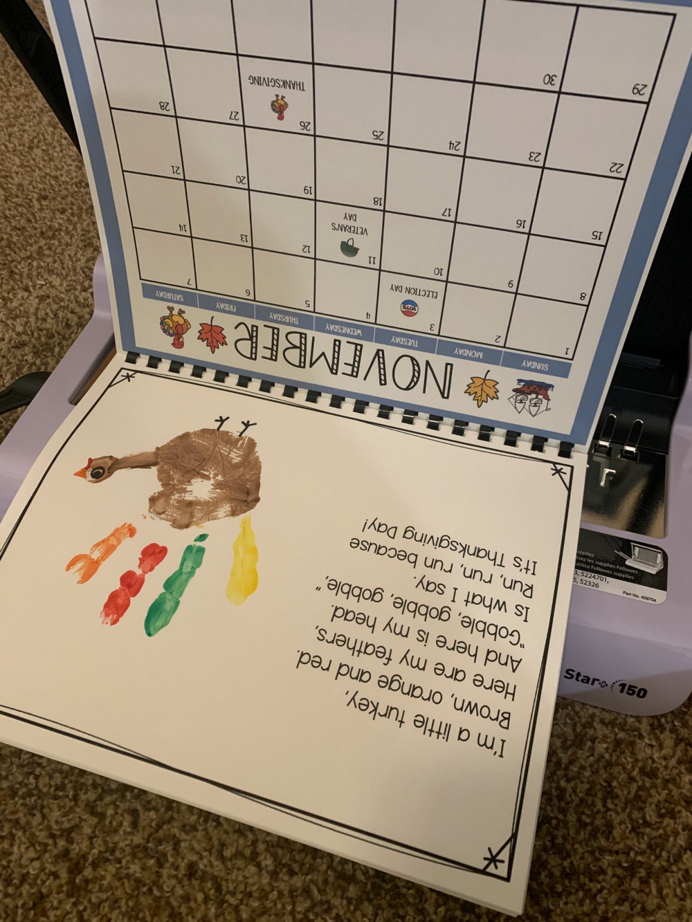 Handprint Calendar Gift Idea - Teaching Mama