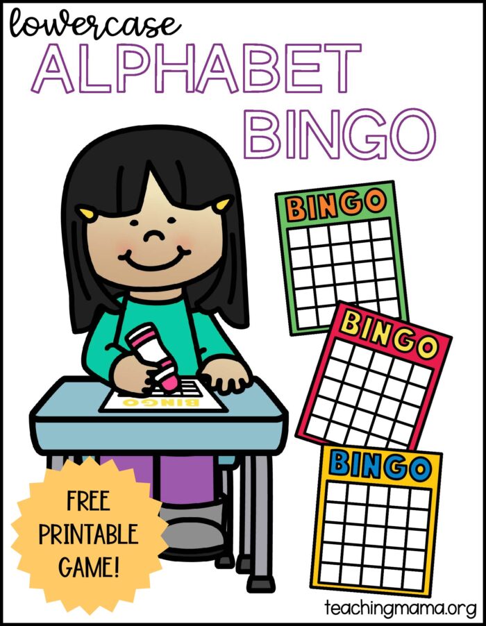 Lowercase Alphabet Bingo Game - Teaching Mama
