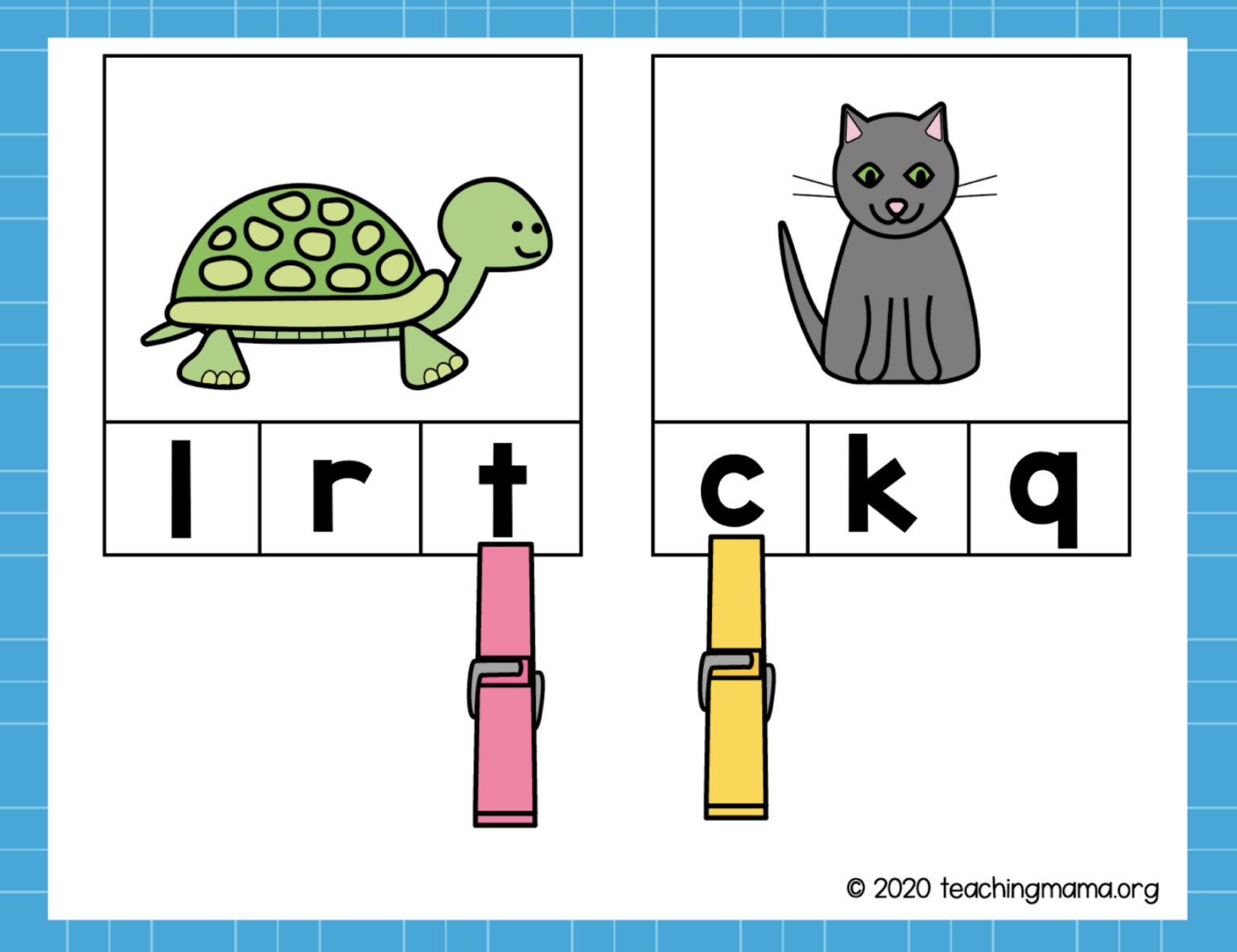 Digital Alphabet Clip Cards - Teaching Mama