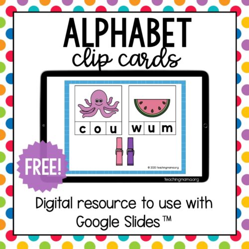 Digital Alphabet Clip Cards - Teaching Mama