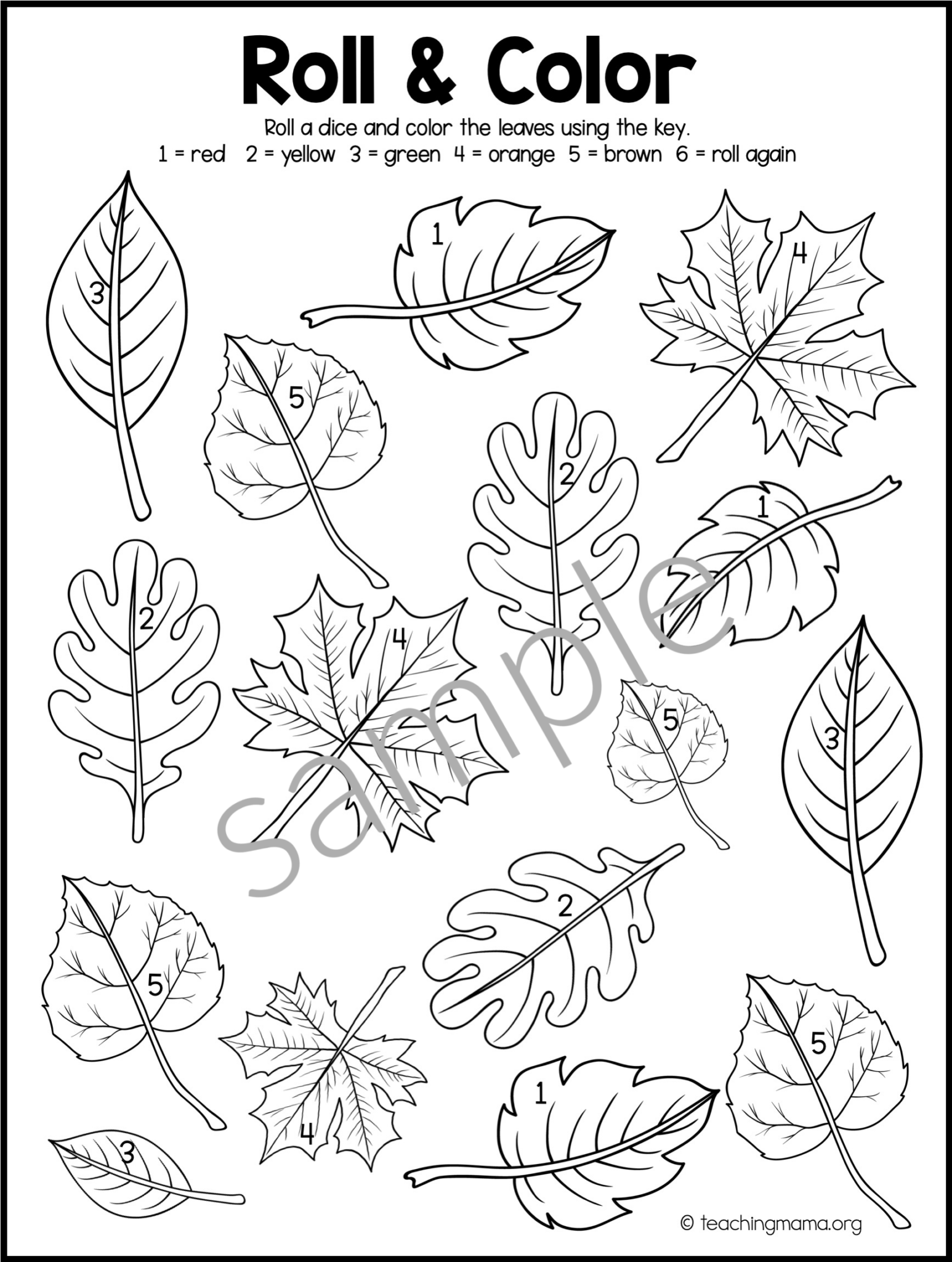 Kindergarten Fall Math Packet - Teaching Mama