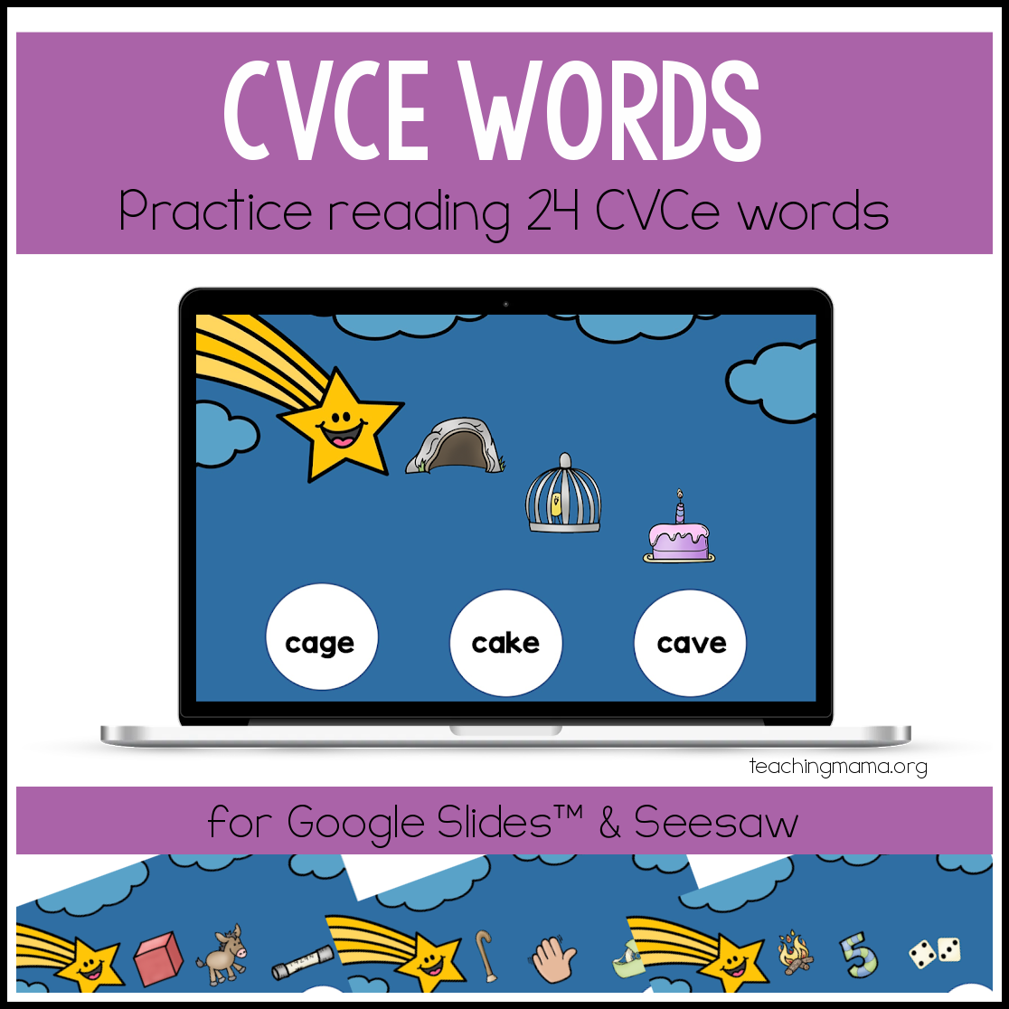 Digital CVCe Words For Google Slides Seesaw Teaching Mama Digital CVCe Words For Google Slides Seesaw Teaching Mama