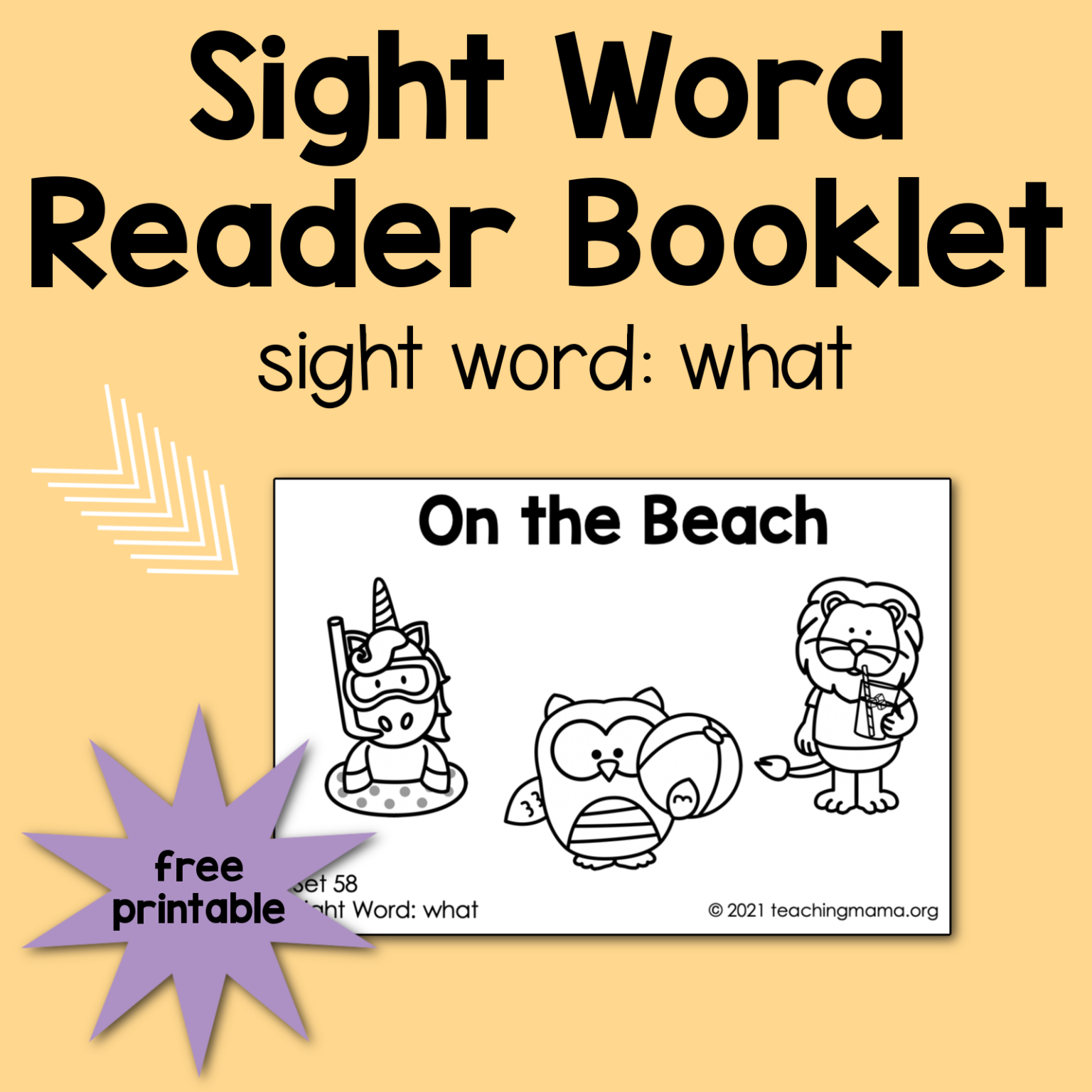 Sight Word Reader for the Word "What" - Teaching Mama