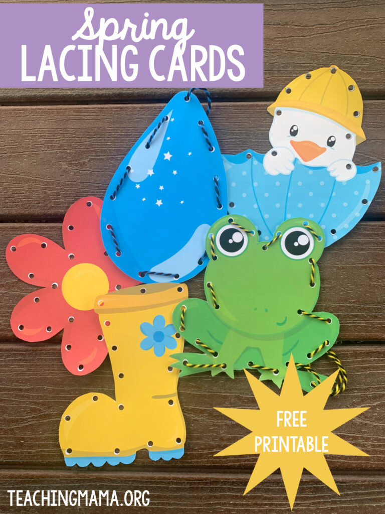 Spring Lacing Cards - Teaching Mama