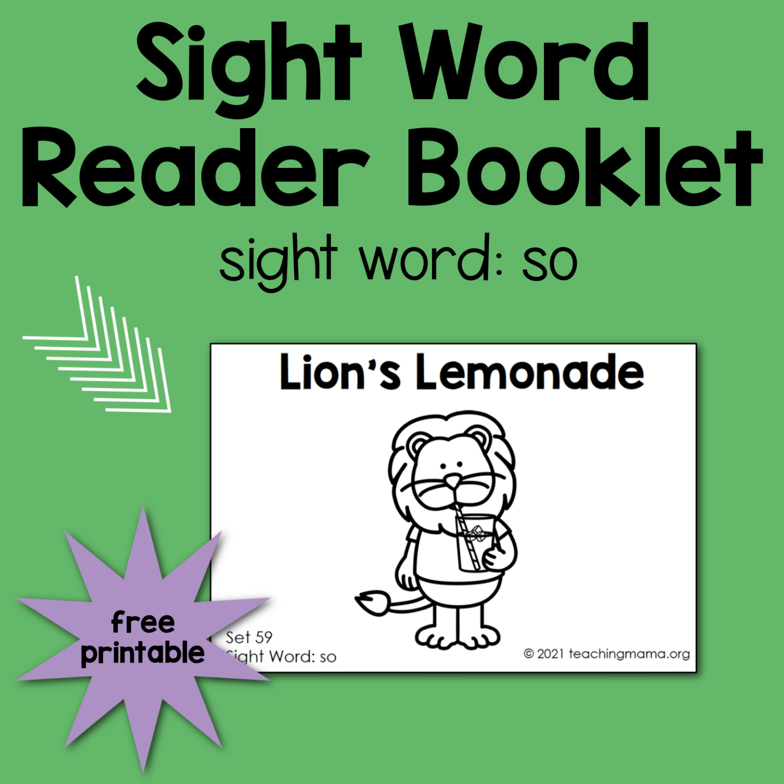 Sight Word Reader for the Word "So" - Teaching Mama
