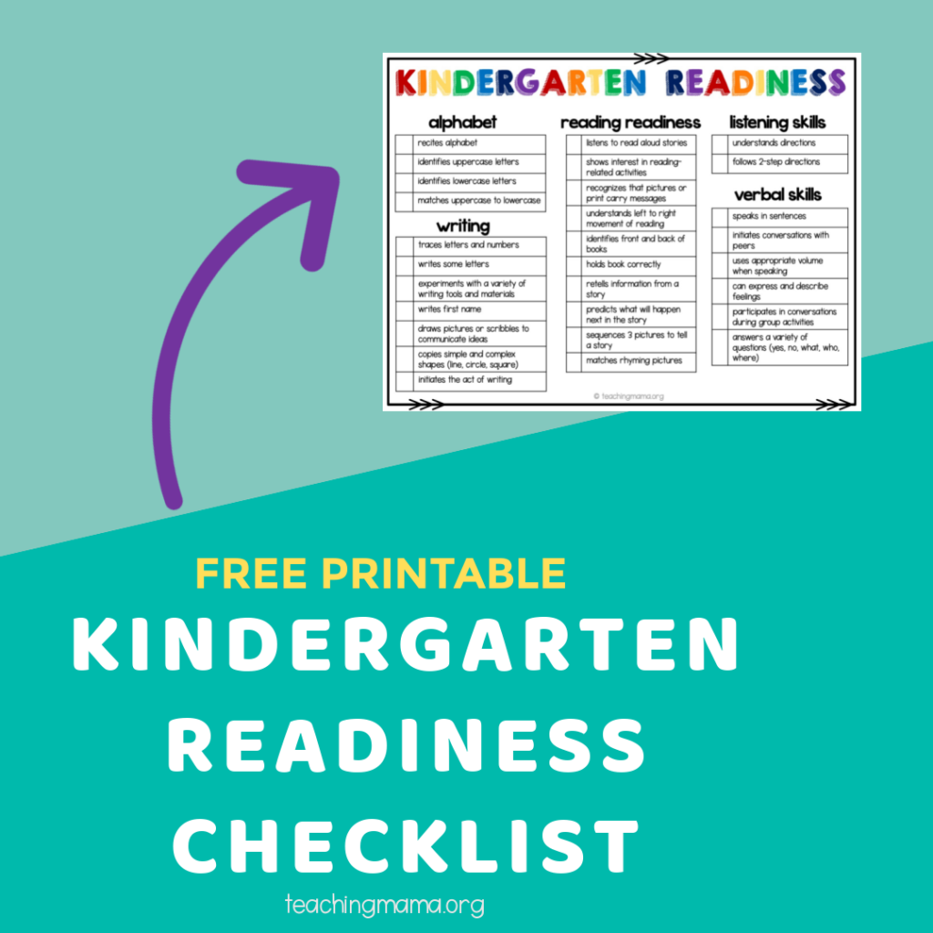 Kindergarten Readiness Checklist Teaching Mama Bank2home