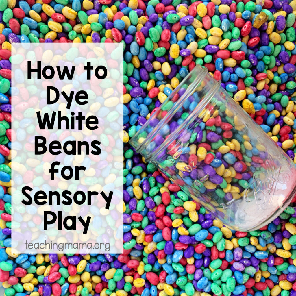 How To Dye White Beans For Sensory Play Teaching Mama How To Dye White Beans For Sensory Play Teaching Mama