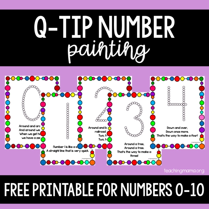 Q-Tip Number Painting Activity - Teaching Mama