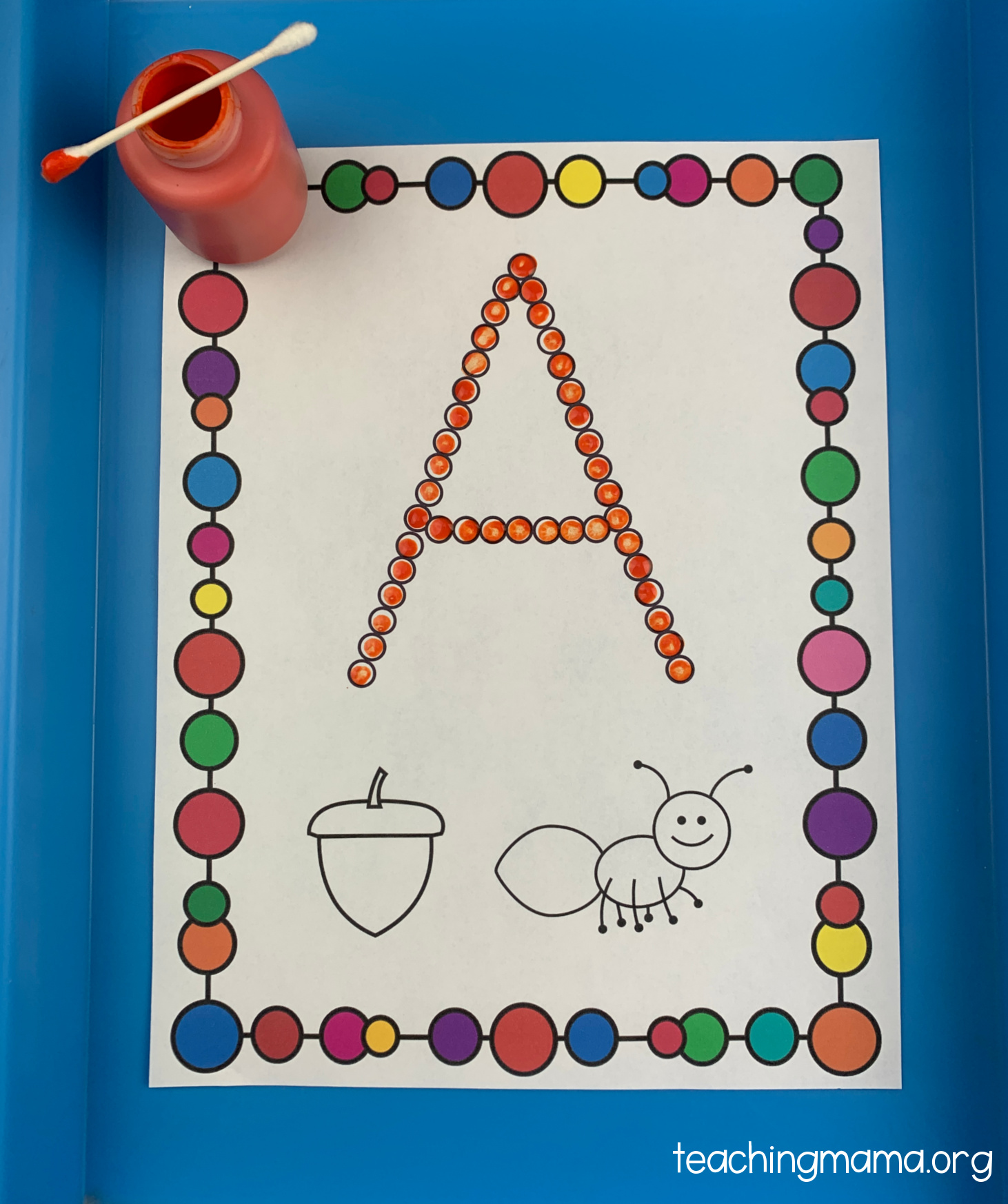 Q-Tip Painting for Uppercase Letters - Teaching Mama