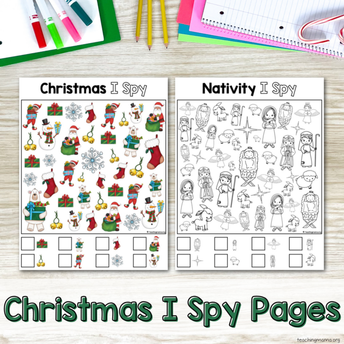Christmas I Spy Printables - Teaching Mama
