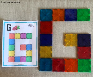 Magna Tile Uppercase Letter Cards - Teaching Mama