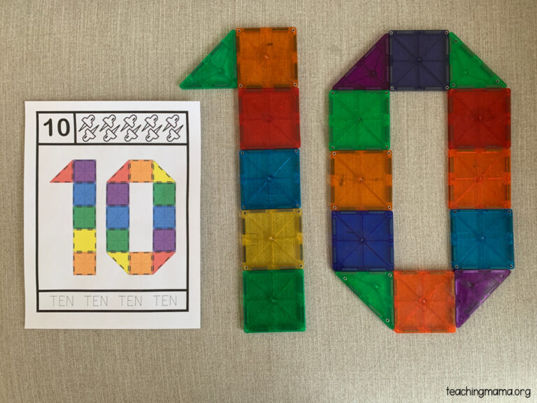 Magna Tile Number Cards - Teaching Mama