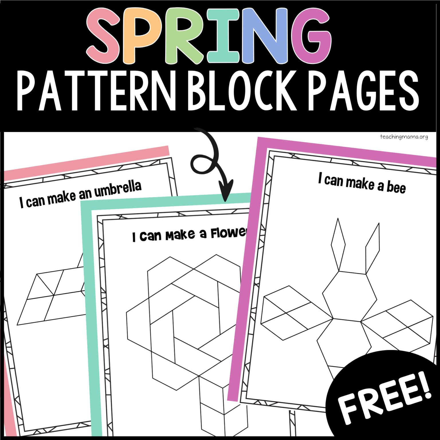 Spring Pattern Block Printables - Teaching Mama