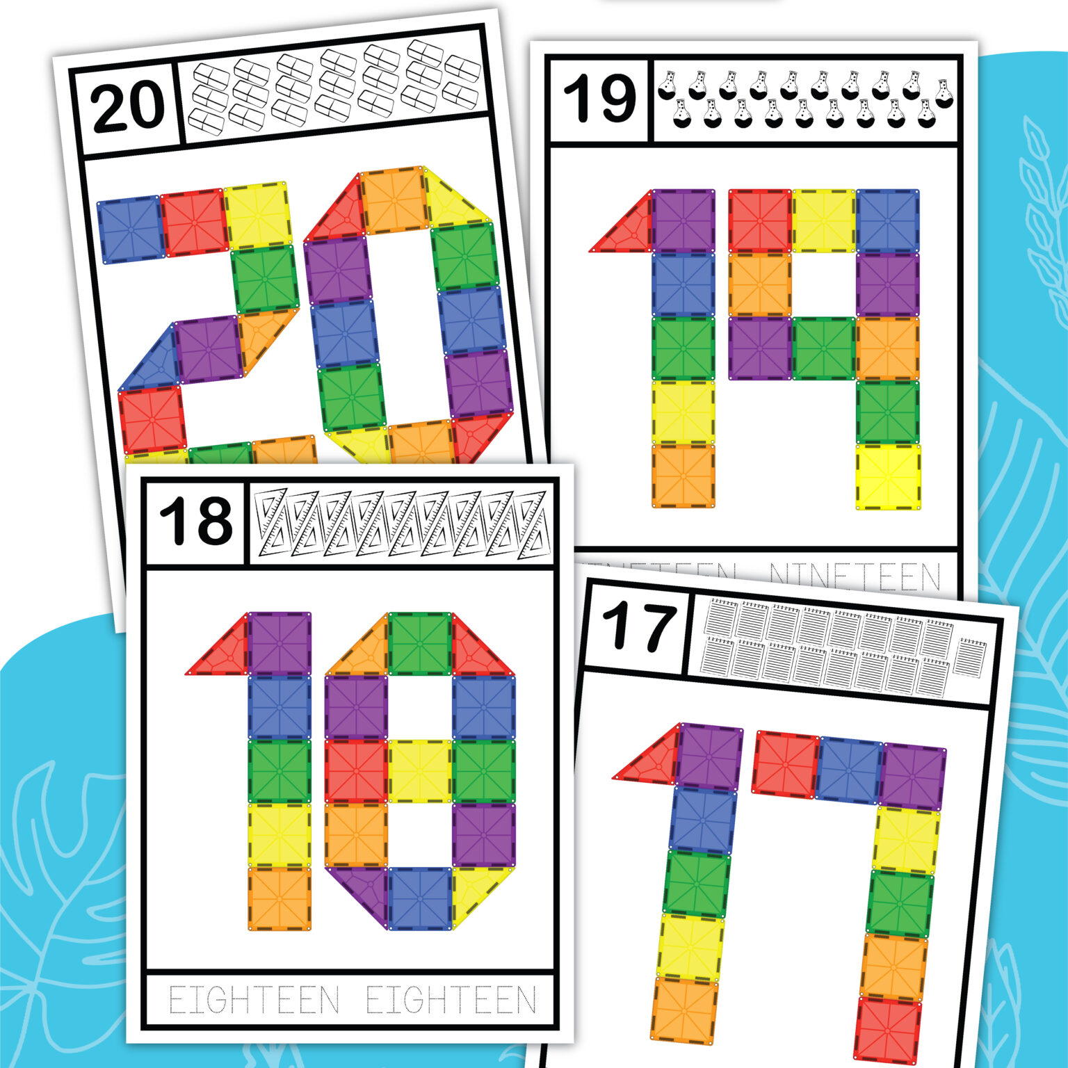 Snap Cube Number Sheets - Teaching Mama