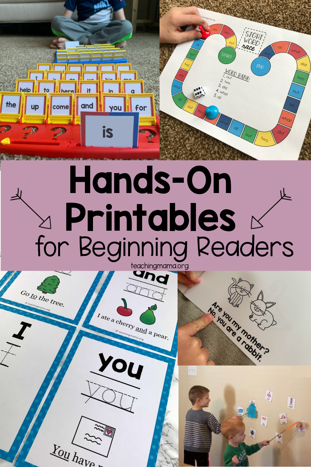Hands-On Printables for Beginning Readers - Teaching Mama
