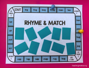 Rhyme & Match Printable Game - Teaching Mama