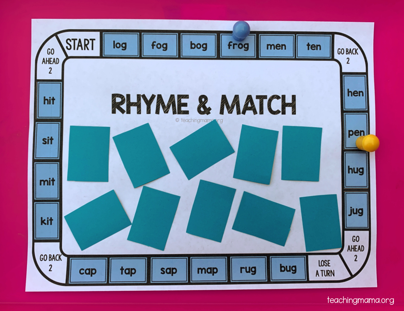 Rhyme & Match Printable Game - Teaching Mama