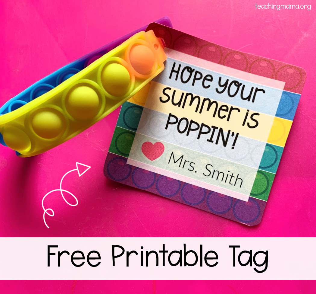 Poppin' Summer Gift Tag - Teaching Mama