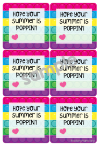 Poppin' Summer Gift Tag - Teaching Mama