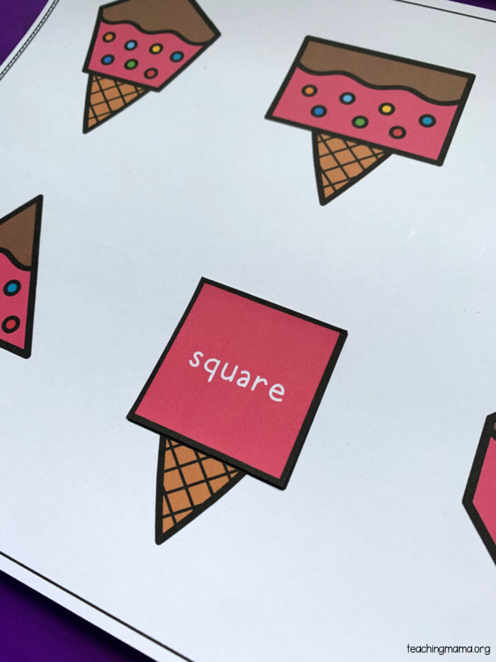 Ice Cream Shapes Activity - Teaching Mama