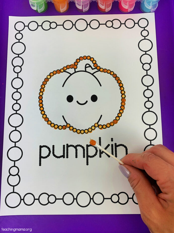 Fall Q-Tip Painting Printables - Teaching Mama