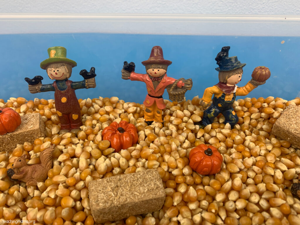 Fall Harvest Sensory Bin - Teaching Mama