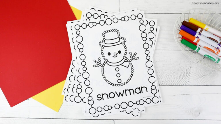 Winter Q-Tip Painting Printables - Teaching Mama