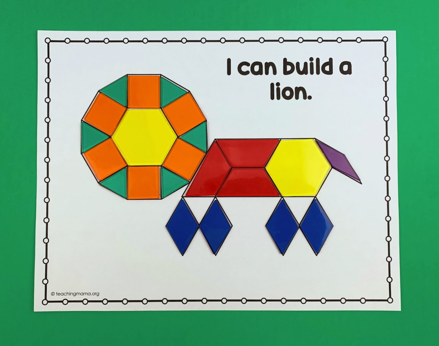 Pattern Block Animal Printables - Teaching Mama