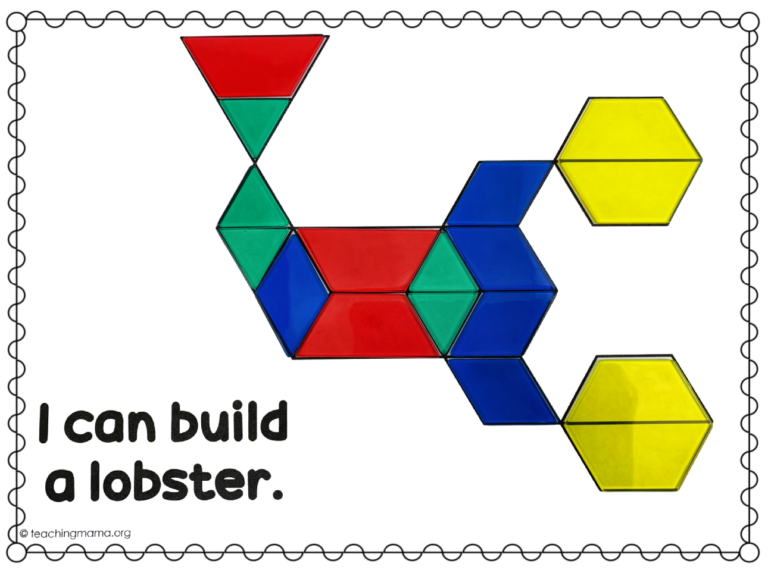 Pattern Block Printables for Ocean Animals - Teaching Mama