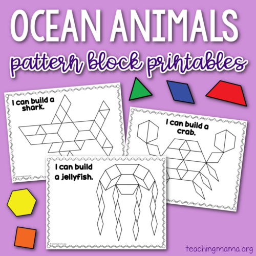 Pattern Block Printables for Ocean Animals - Teaching Mama