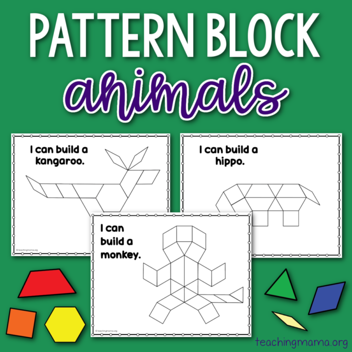 Pattern Block Animal Printables - Teaching Mama