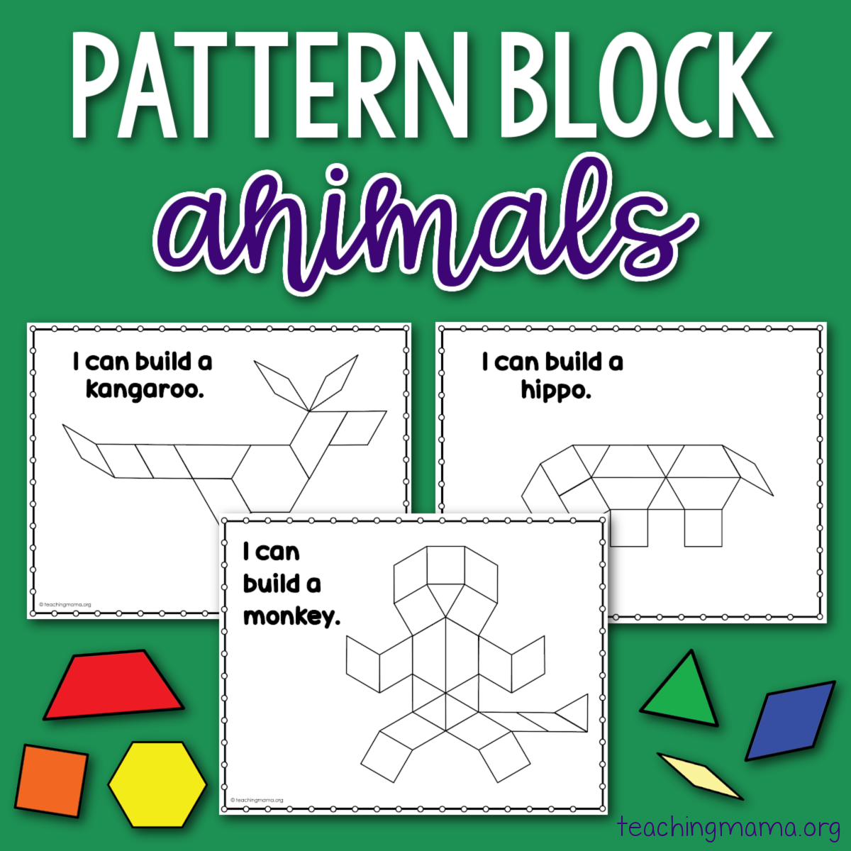 Pattern Block Animal Printables - Teaching Mama