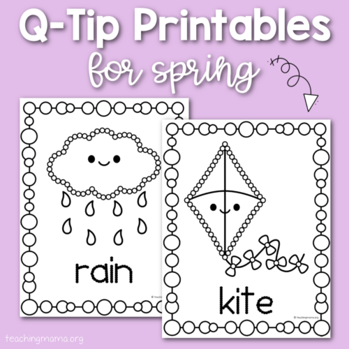 Spring Q-Tip Painting Printables - Teaching Mama